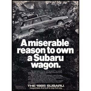 Subaru | Art | 985 Subaru Wagon Vintage Print Ad Offroad Storm Family ...